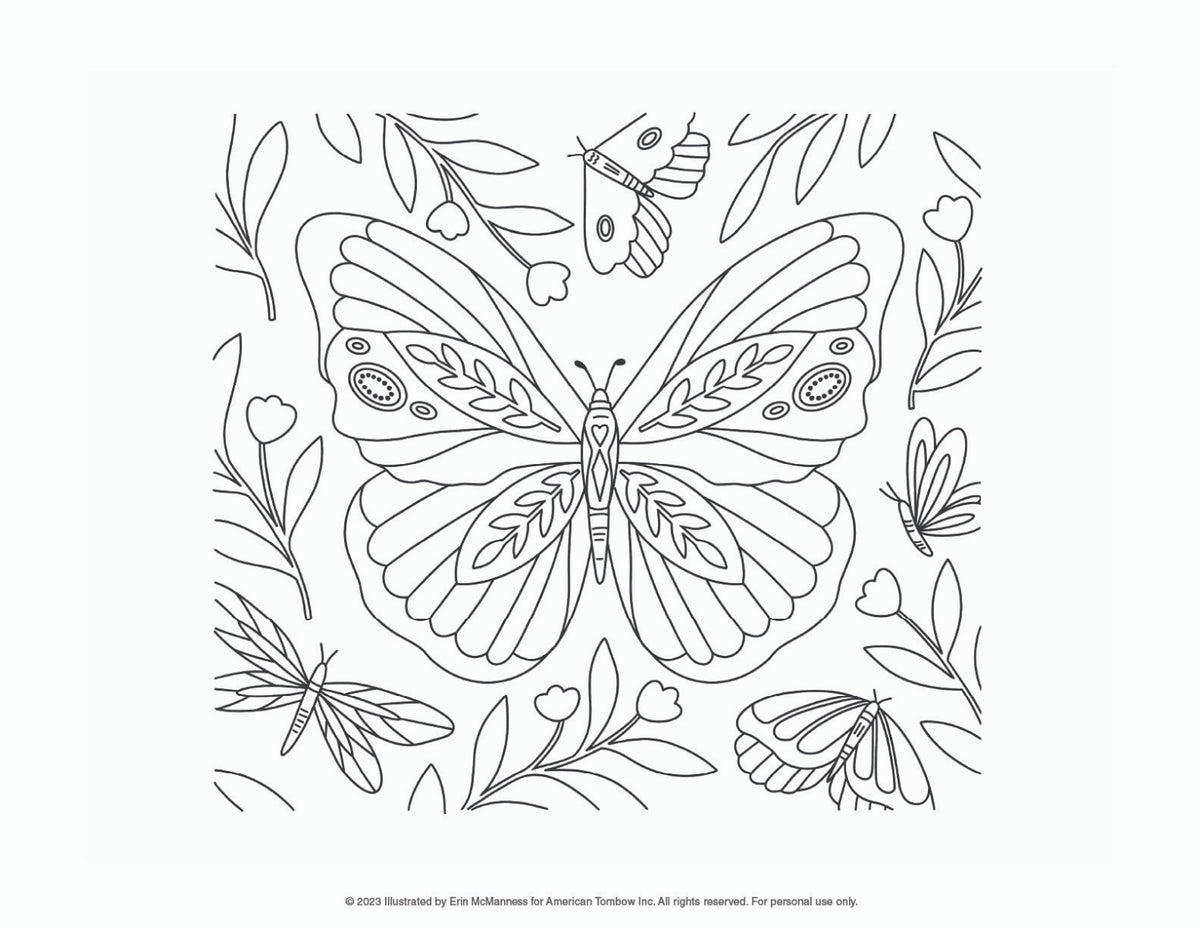 Secondary Artwork Coloring Worksheet – Tombow USA